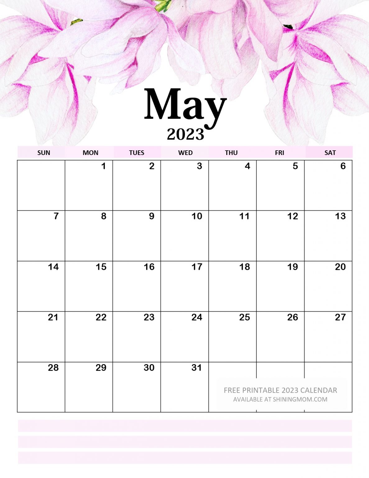 Your FREE 2023 Floral Calendar Printable is Here!